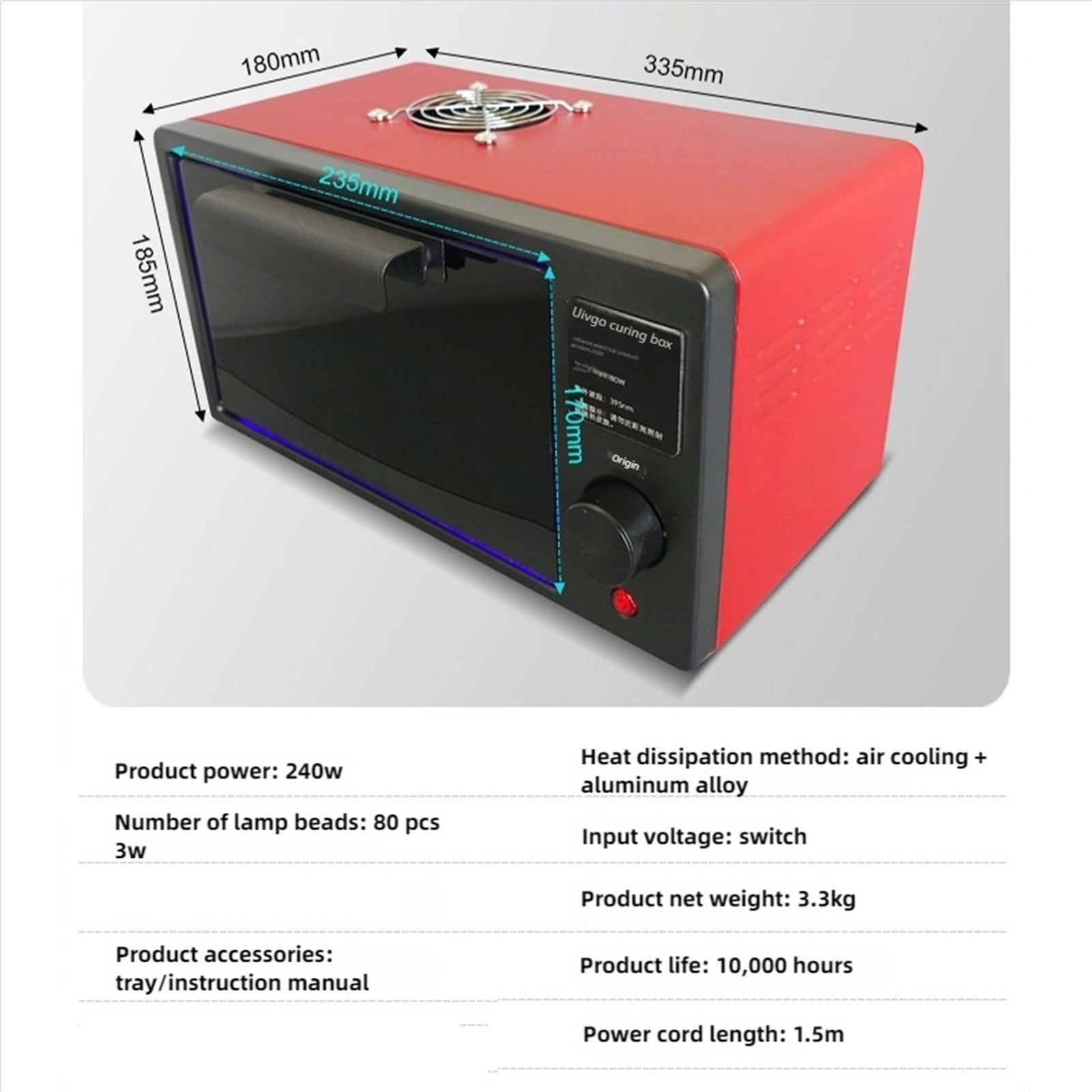 UV Curing Box Ultraviolet Lamp Oven 365nm 395nm 405nm LED UV OVEN For ...