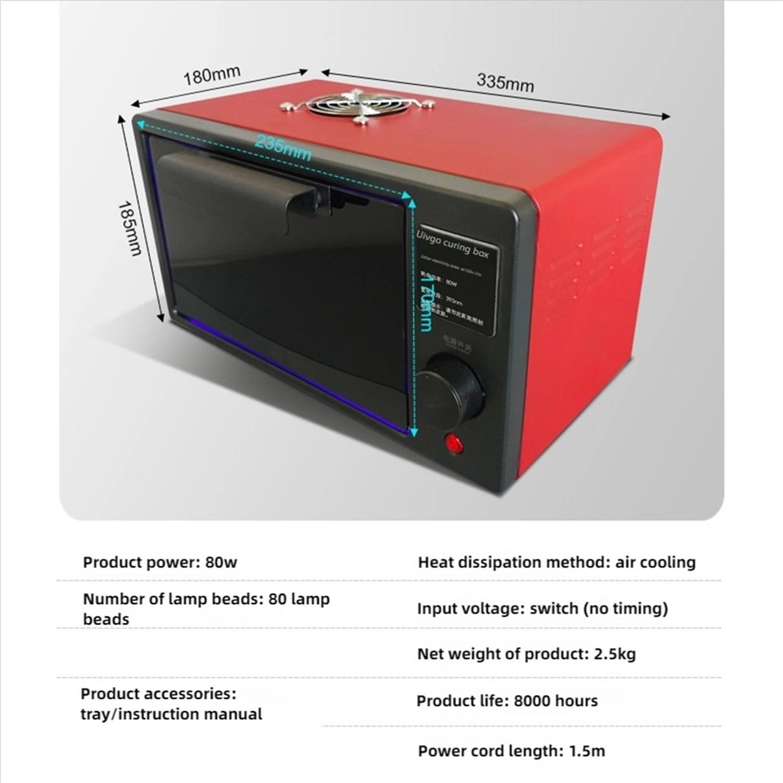 UV Curing Box Ultraviolet Lamp Oven 365nm 395nm 405nm LED UV OVEN For ...