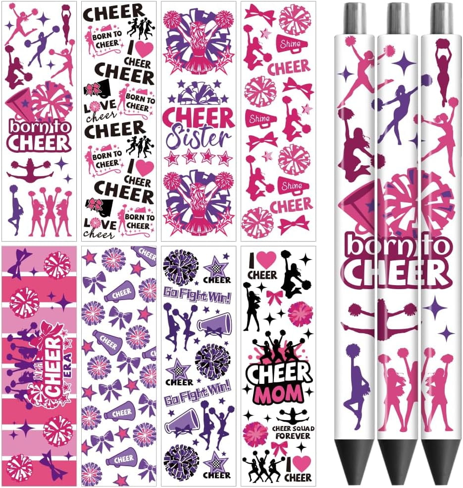 UV DTF Pen Wraps Transfer Sticker Cheering Squad - 48pcs Waterproof HD ...