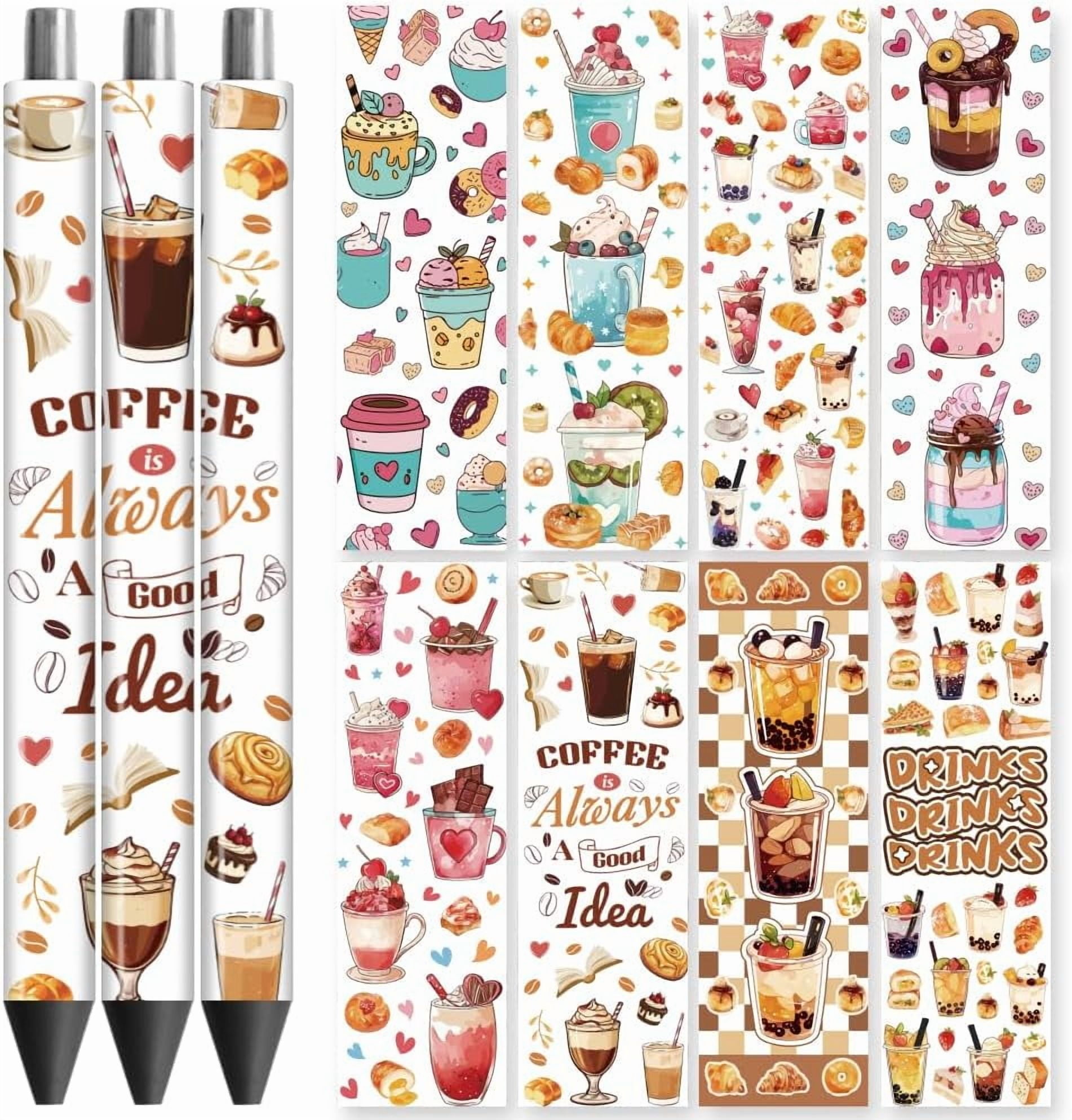 UV DTF Pen Wraps Transfer Sticker Decal Drink Theme - 48pcs Waterproof ...