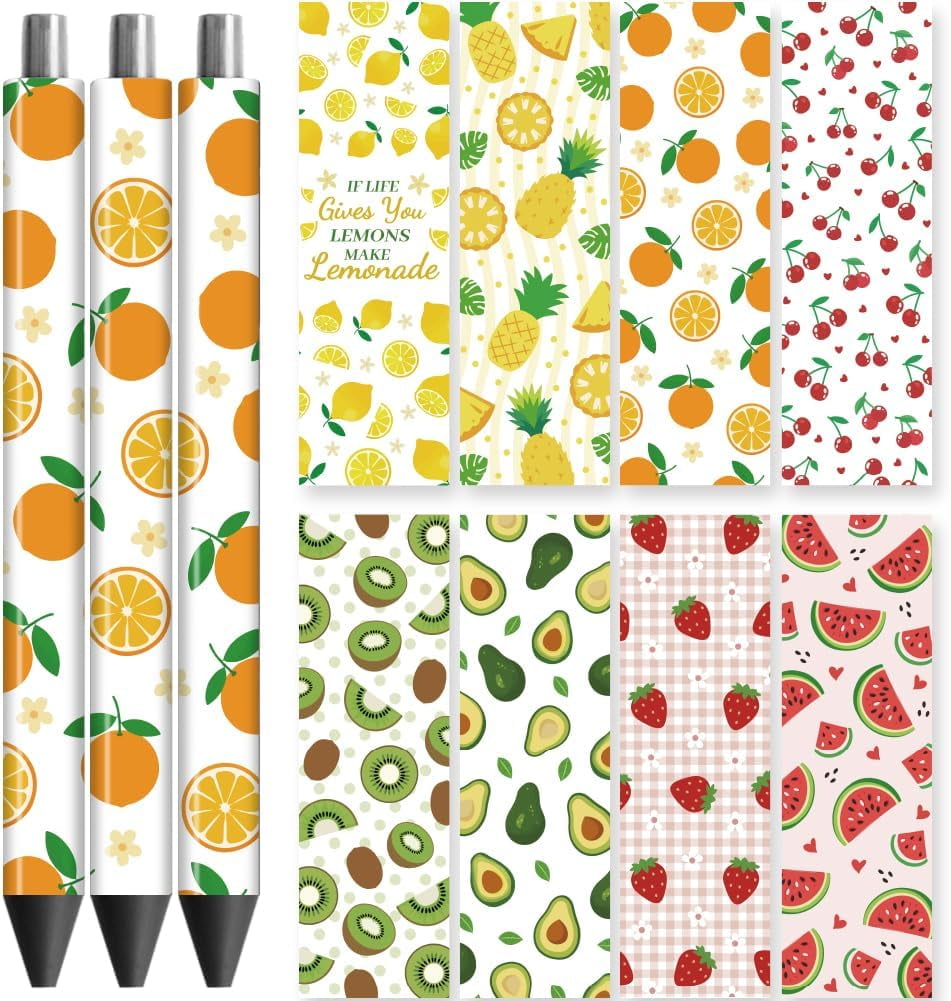 UV DTF Pen Wraps Transfer Sticker Decal Fruit Series - 48pcs Waterproof ...