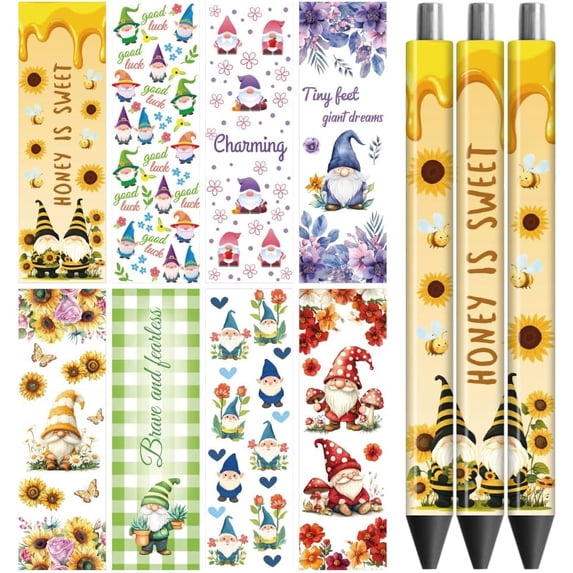 UV DTF Pen Wraps Transfer Sticker Decal Gnomes - 48pcs Waterproof HD ...