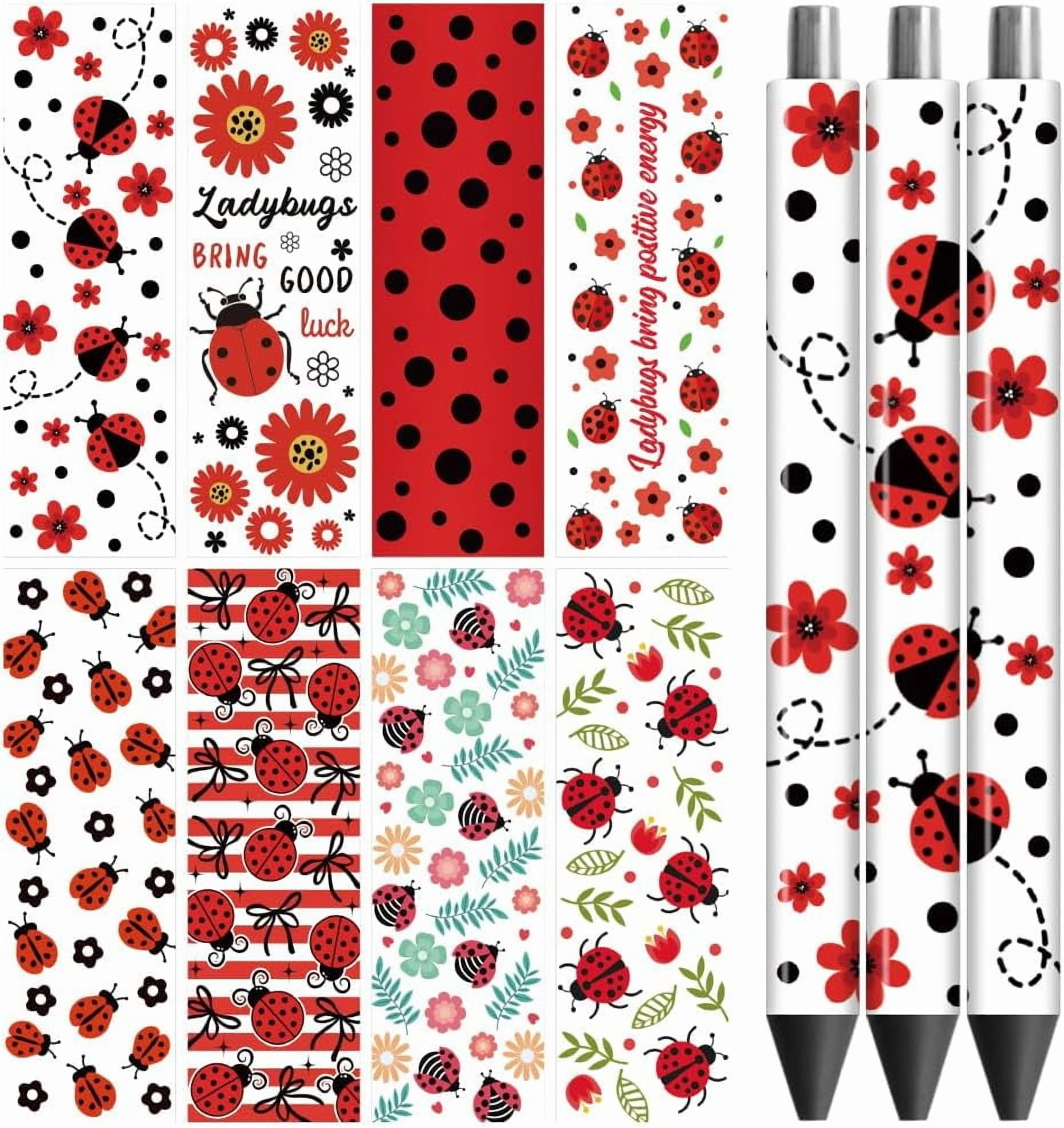 UV DTF Pen Wraps Transfer Sticker Decal Ladybug - 48pcs Waterproof HD ...