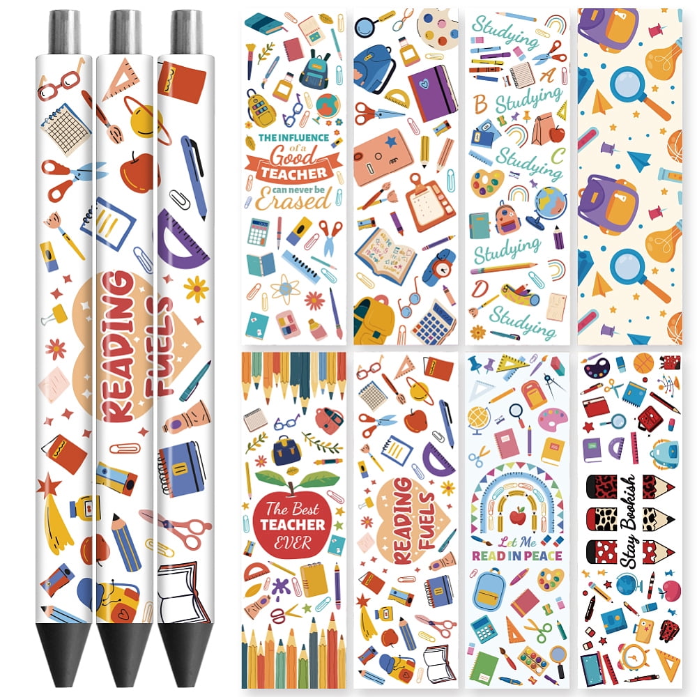UV DTF Pen Wraps Transfer Sticker Decal Stationery Theme - 48pcs ...