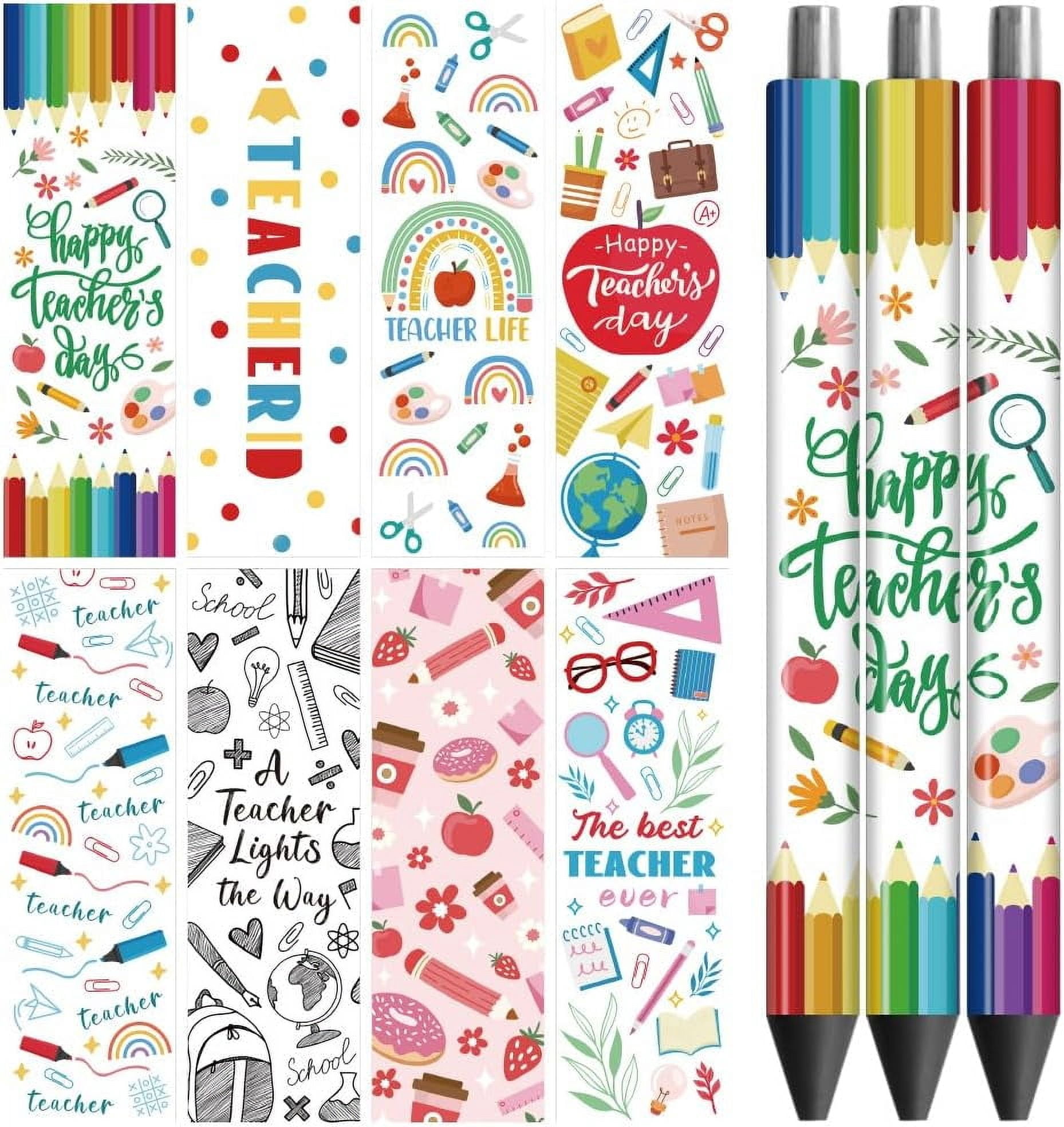 UV DTF Pen Wraps Transfer Sticker Decal Teacher's Day - 48pcs ...