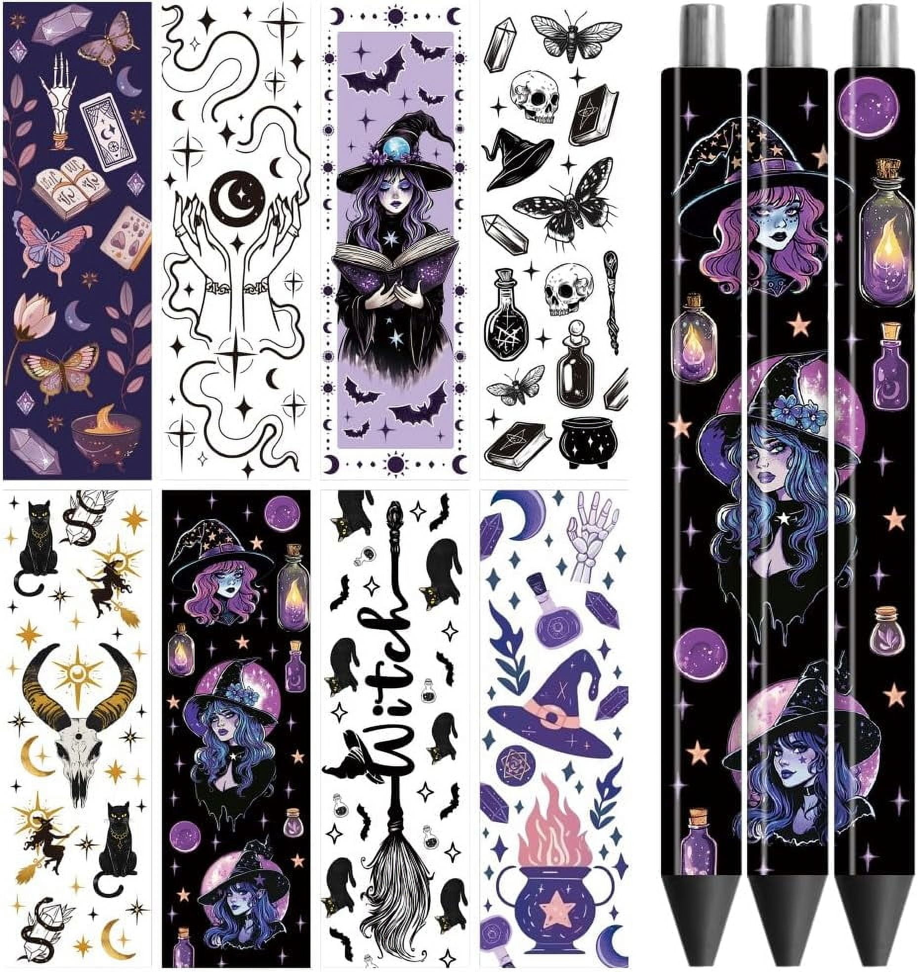 UV DTF Pen Wraps Transfer Sticker Decal Witches - 48pcs Waterproof HD ...
