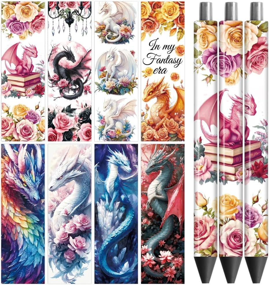 UV DTF Pen Wraps Transfer Sticker Foreign Dragons - 48pcs Waterproof HD ...