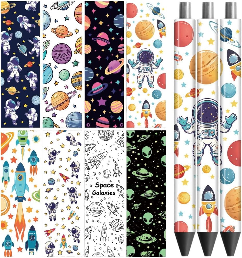 UV DTF Pen Wraps Transfer Sticker Space Astronauts and Planets - 48pcs ...