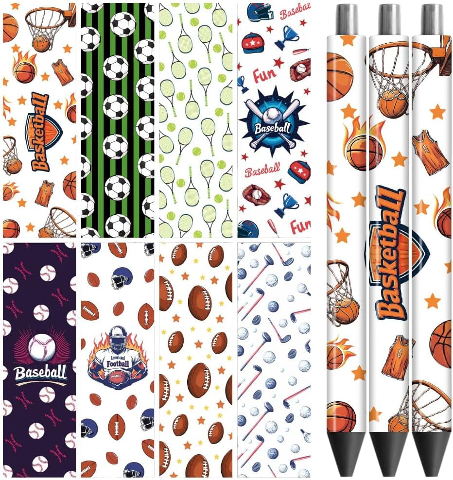 UV DTF Pen Wraps Transfer Sticker Various of Sport Balls - 48pcs ...