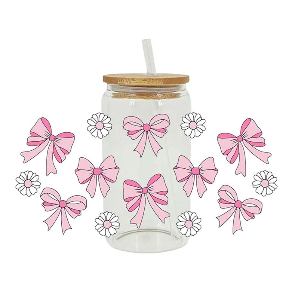 UV DTF Wrapped Glass Transfer Kit - 1 Sheet of 3D Stickers for Glasses ...