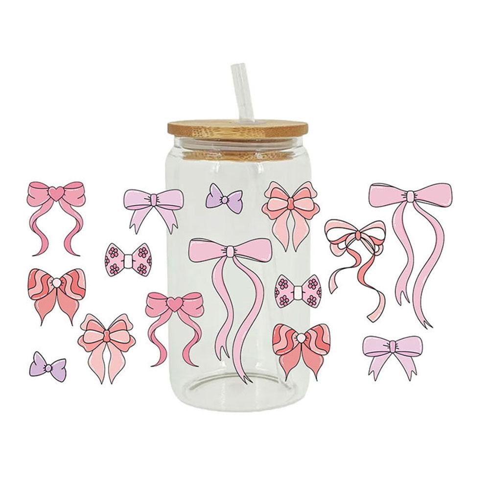 UV DTF Wrapped Glass Transfer Kit - 1 Sheet of 3D Stickers for Glasses ...