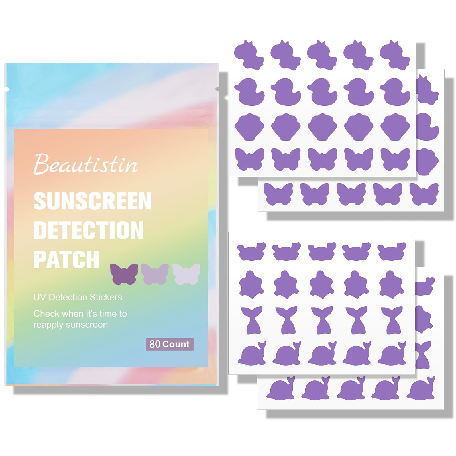 UV Detection Stickers for DMF15 Sunscreen - 80 Count UV Detection ...