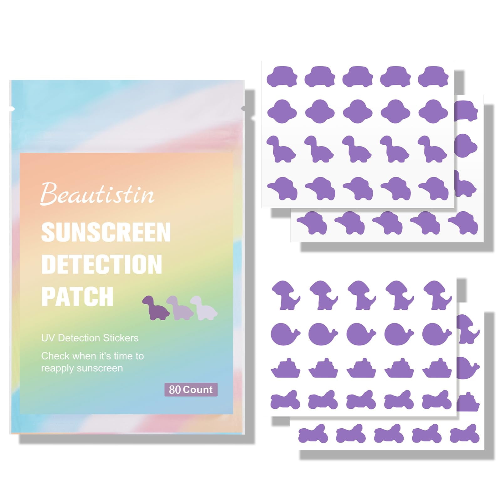 UV Detection Stickers for Sunscreen - 80 Count UV Detection Stickers ...