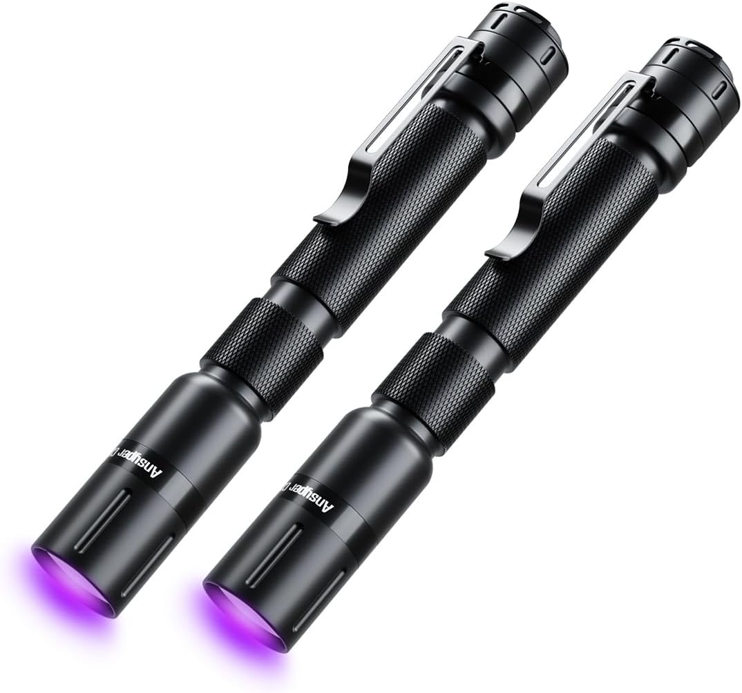UV Flashlight 2 Pack Ultraviolet, 395nm Mini Penlight Portable and ...