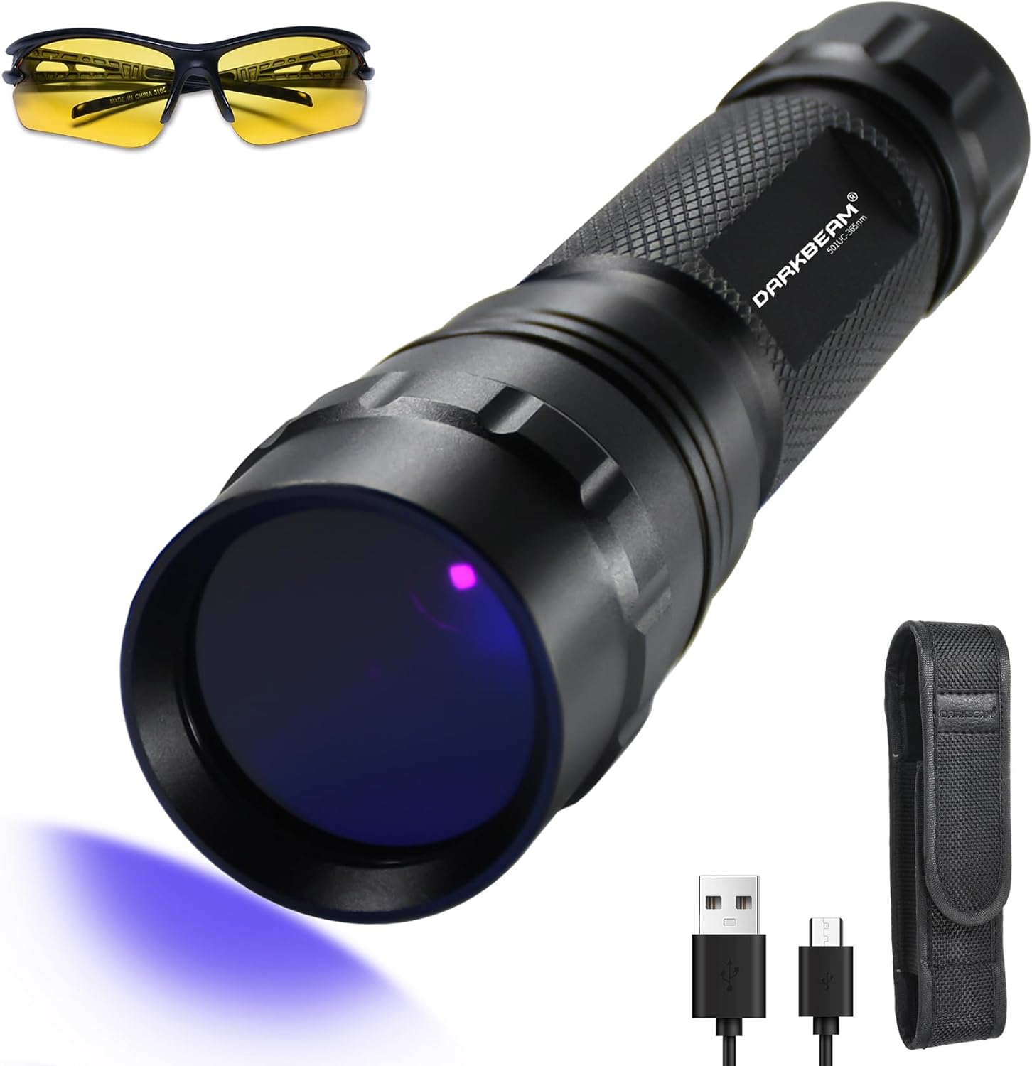 UV Flashlight 365 nm Light Blacklight, Mini Powerful Wood’s Lamp USB-C ...