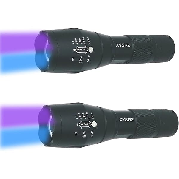 UV Flashlight 365nm & 395nm Blacklight Wood’s Lamp Ultraviolet Flashlights for Rocks Hunting ...
