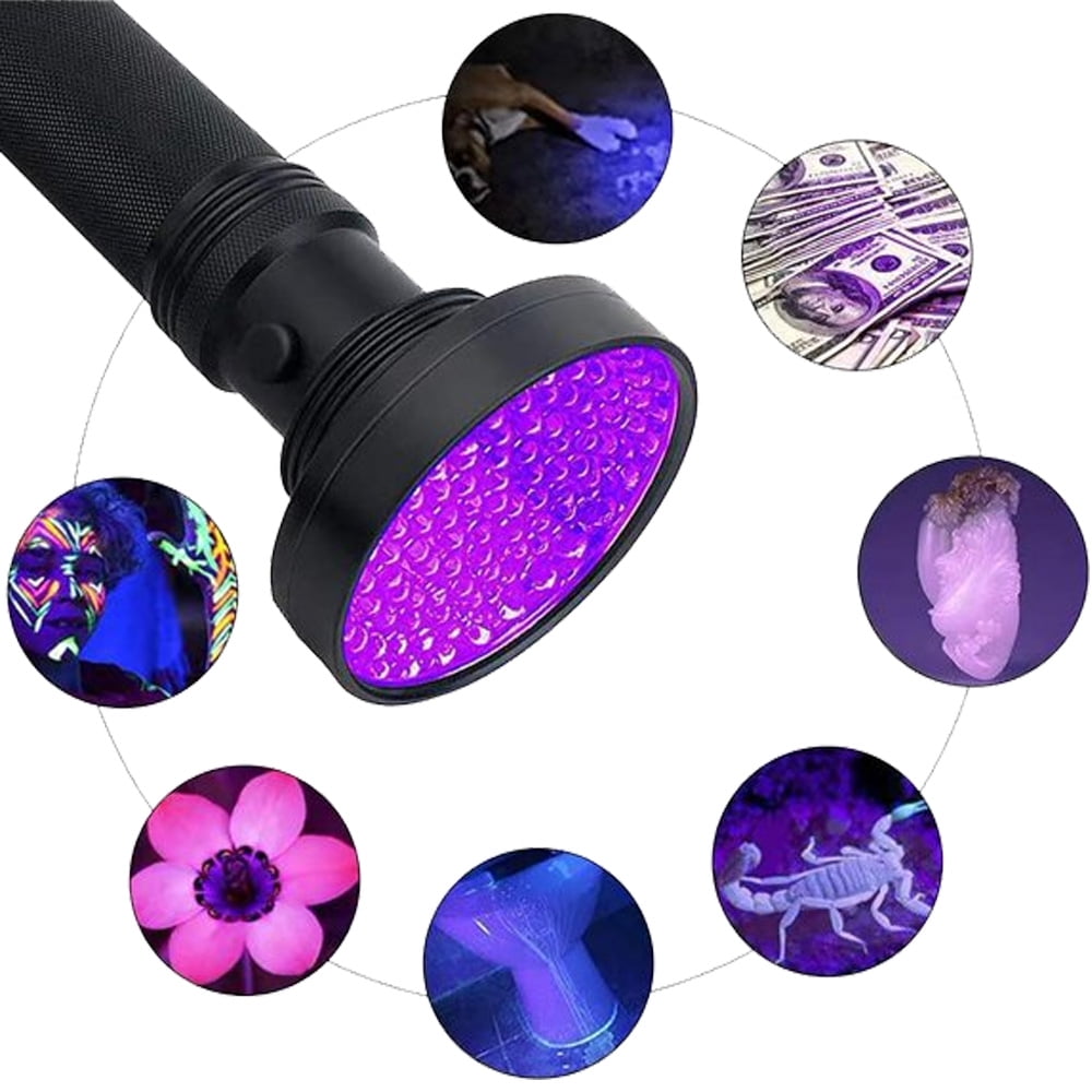 UV Flashlight Black Light, 100 LED 395nm Ultraviolet Blacklight ...