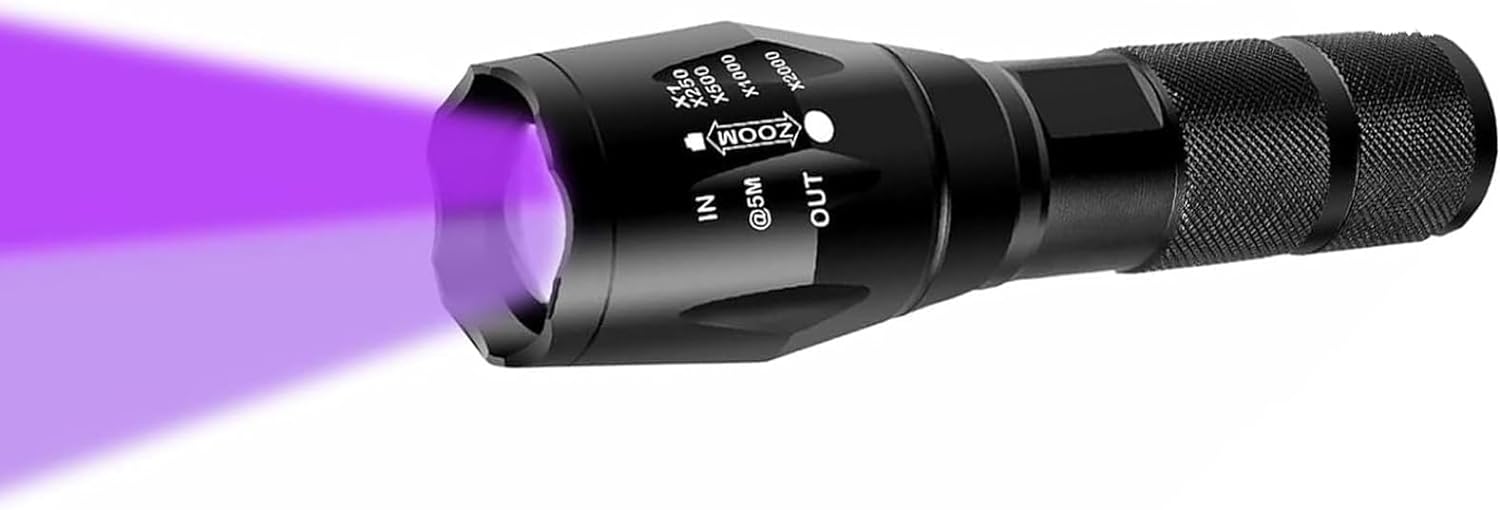 UV Flashlight Black Light, 365nm 395nm Light Wood’s Lamp 2 in 1 ...