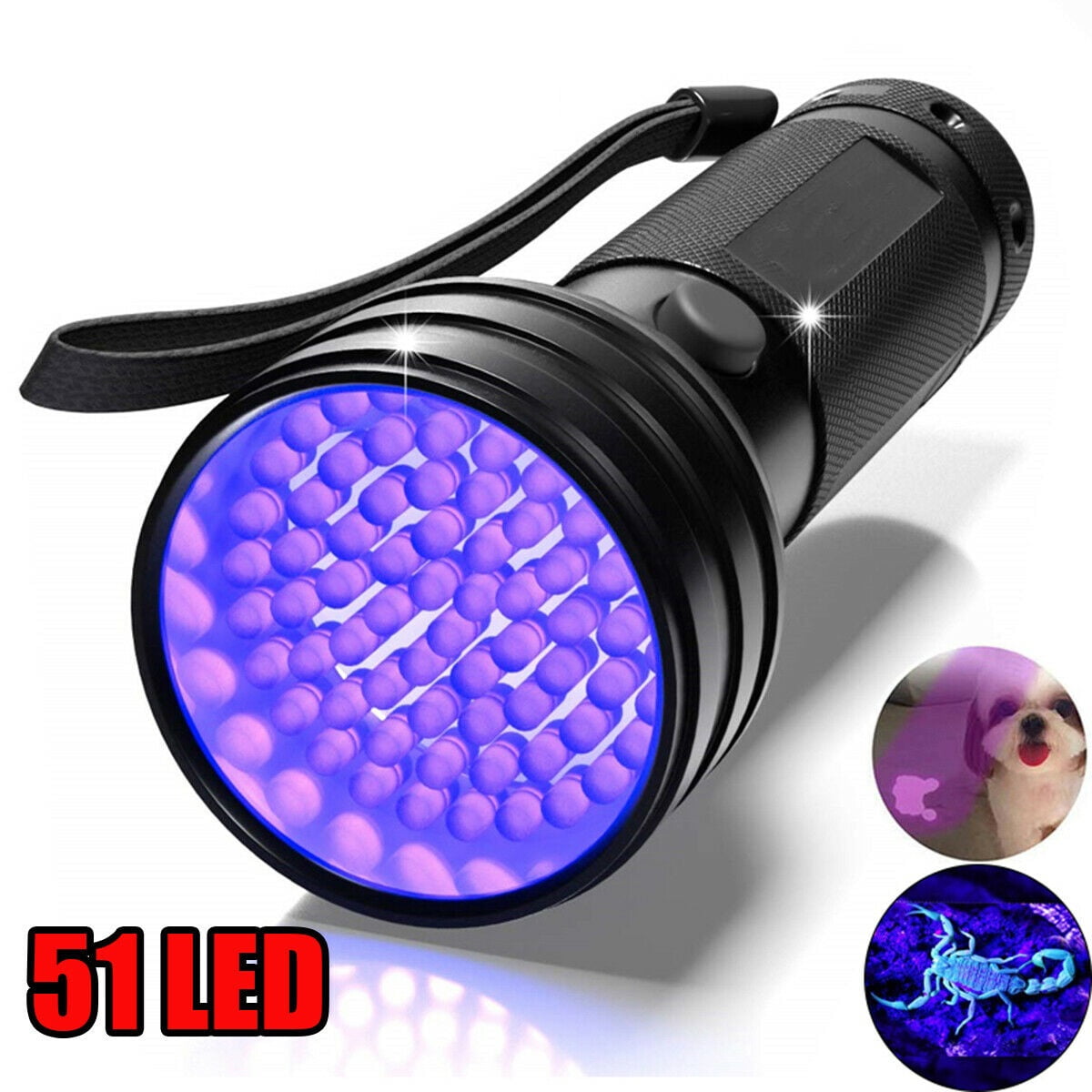 51 UV LED Scorpion Detector Hunter Finder Ultra Violet Blacklight ...