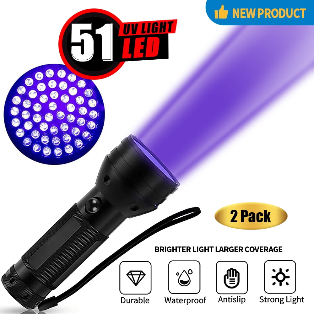 UV Flashlight Black Light, 51 LED 395 nM Ultraviolet Blacklight ...