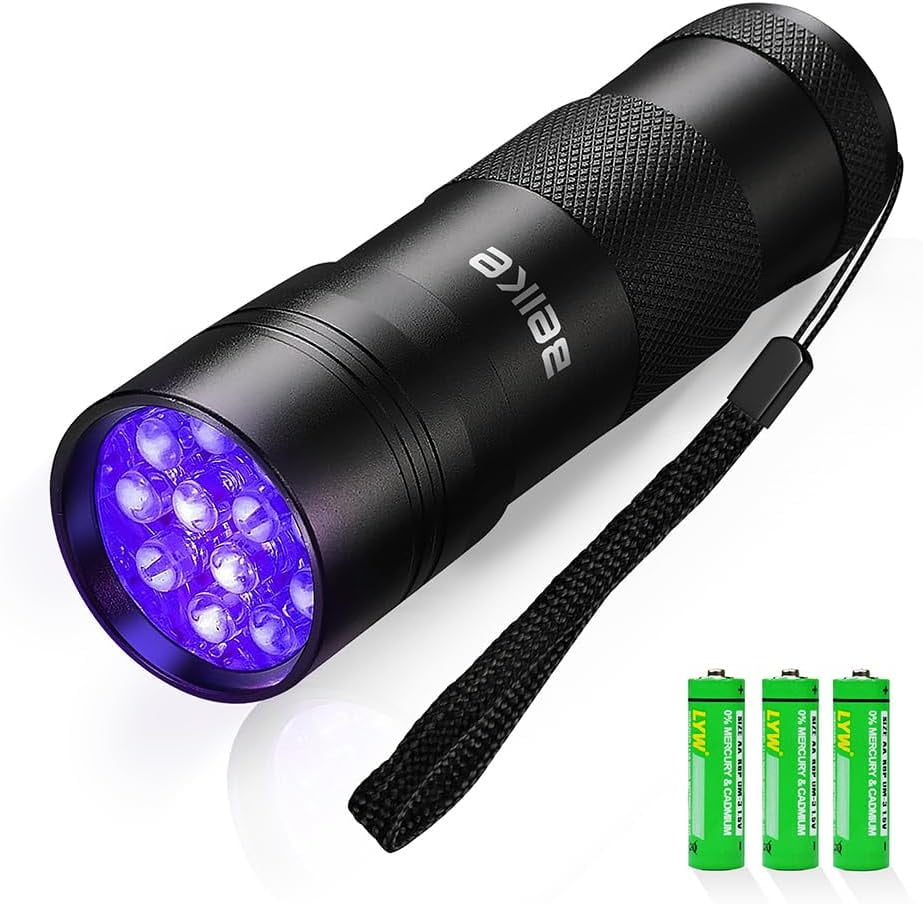 UV Flashlight Black Light–Small Portable Mini 12 LED Blacklight ...