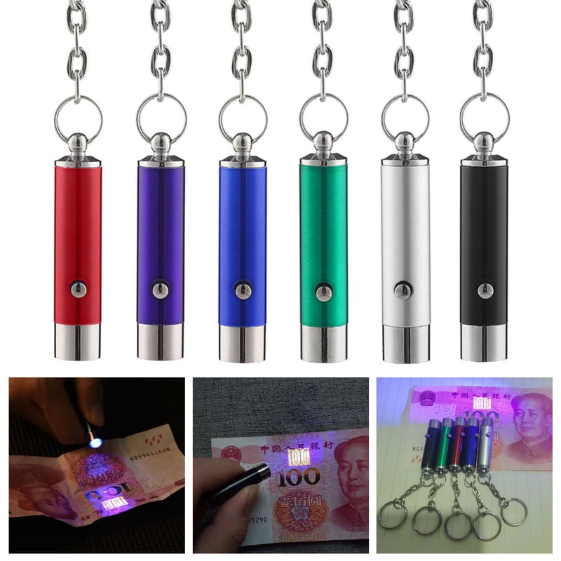 UV Flashlight Keychain Mini Battery Operated Portable Multifunctional ...