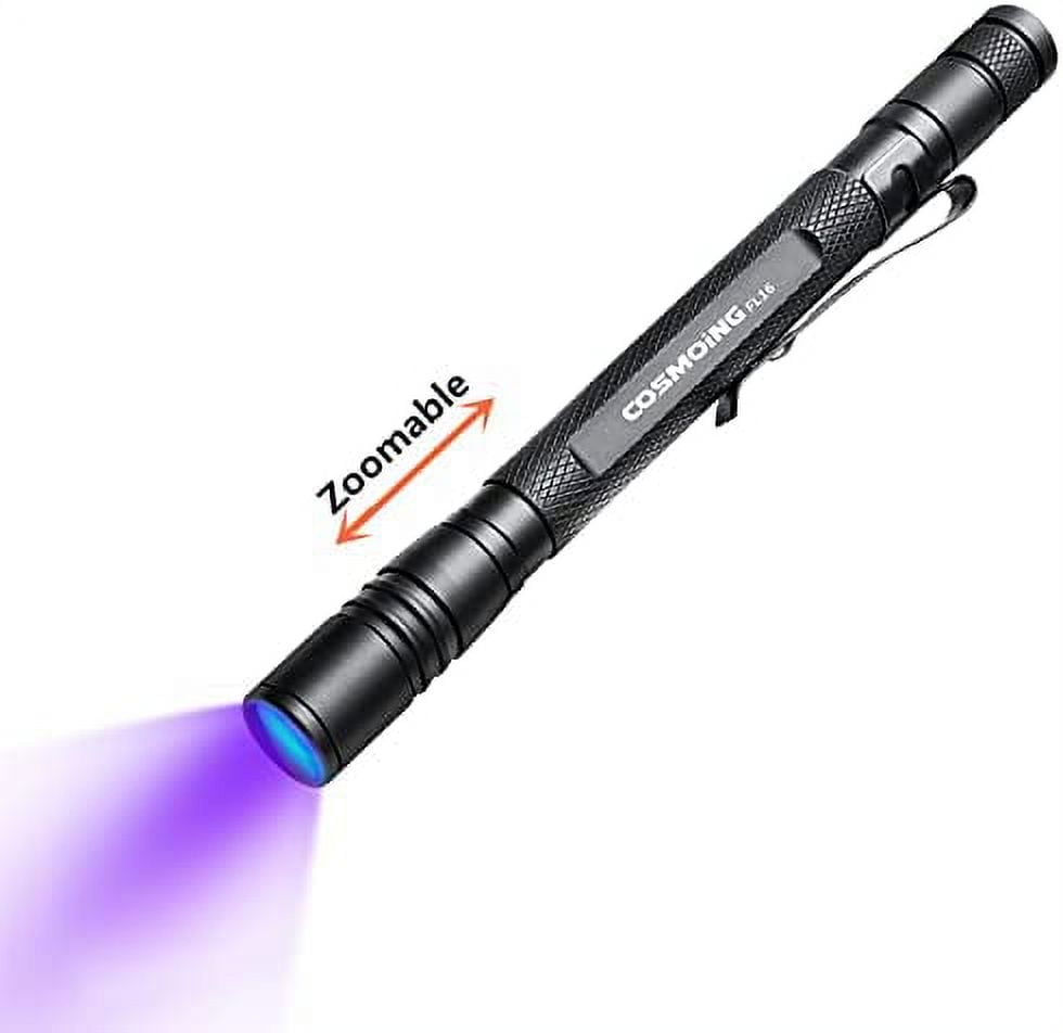 COSMOING UV Flashlight, 395nm LED Ultraviolet Blacklight, Waterproof ...