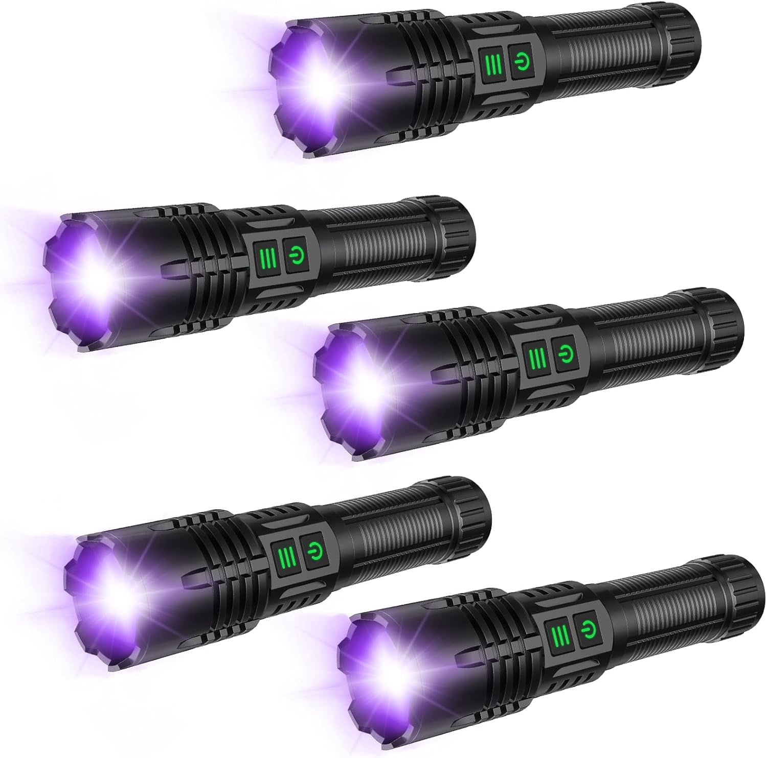 UV Flashlight Rechargeable, 2-in-1 Powerful Blacklight LED Flashlight ...