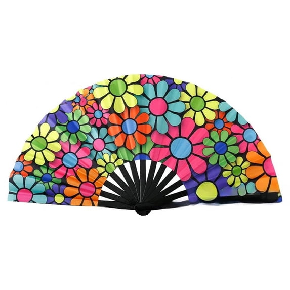 UV Fluorescent Folding Fan - Glowing Under UV Light, Portable & Perfect ...