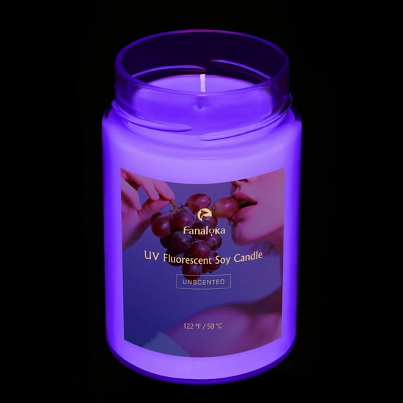 UV Fluorescent Soy Wax Low Temperature Candles, Low Heat Body Safe ...