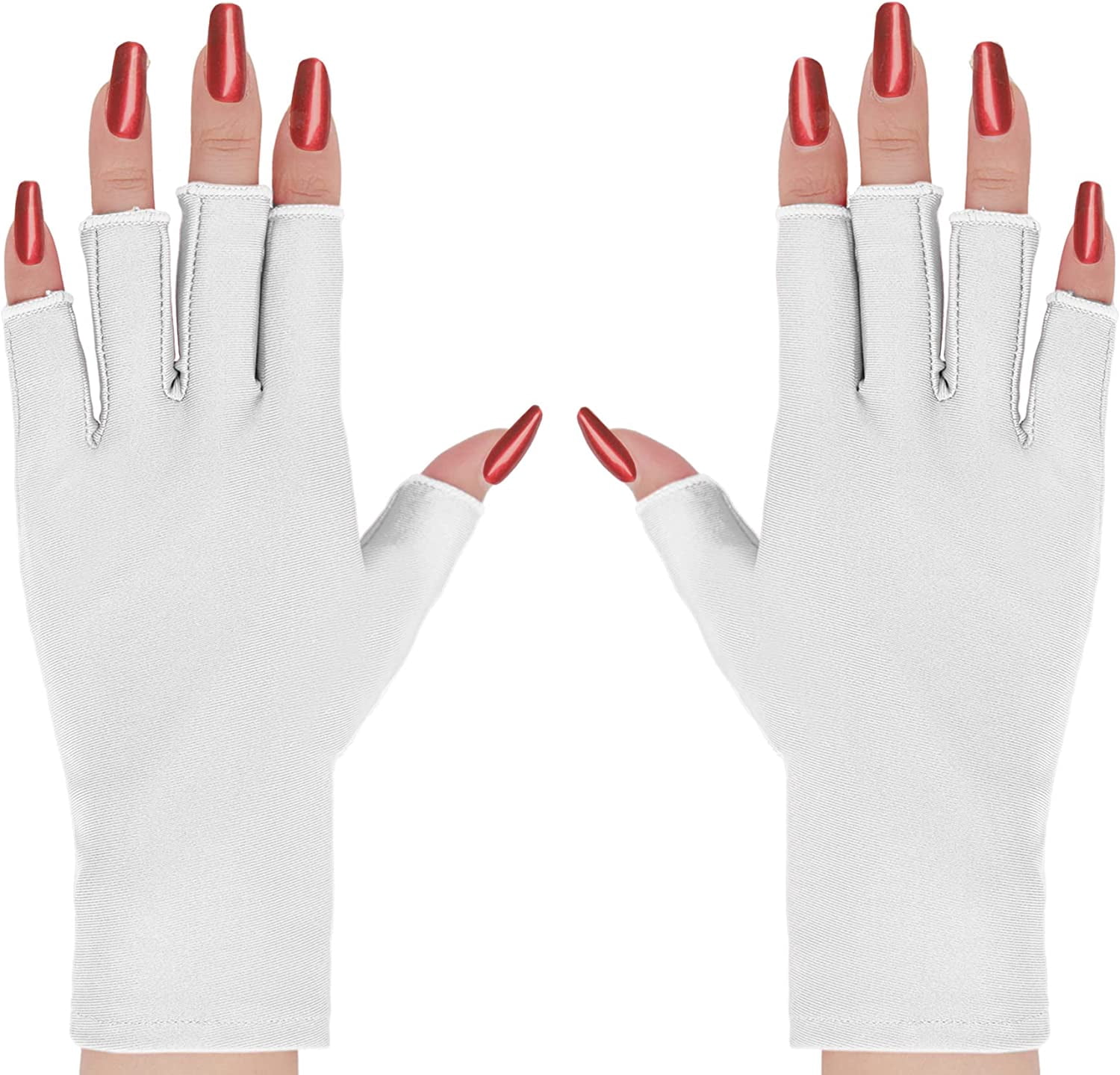 UV Gloves For Nail Lamp Fingerless Gel Light ProtectionGloves Long ...