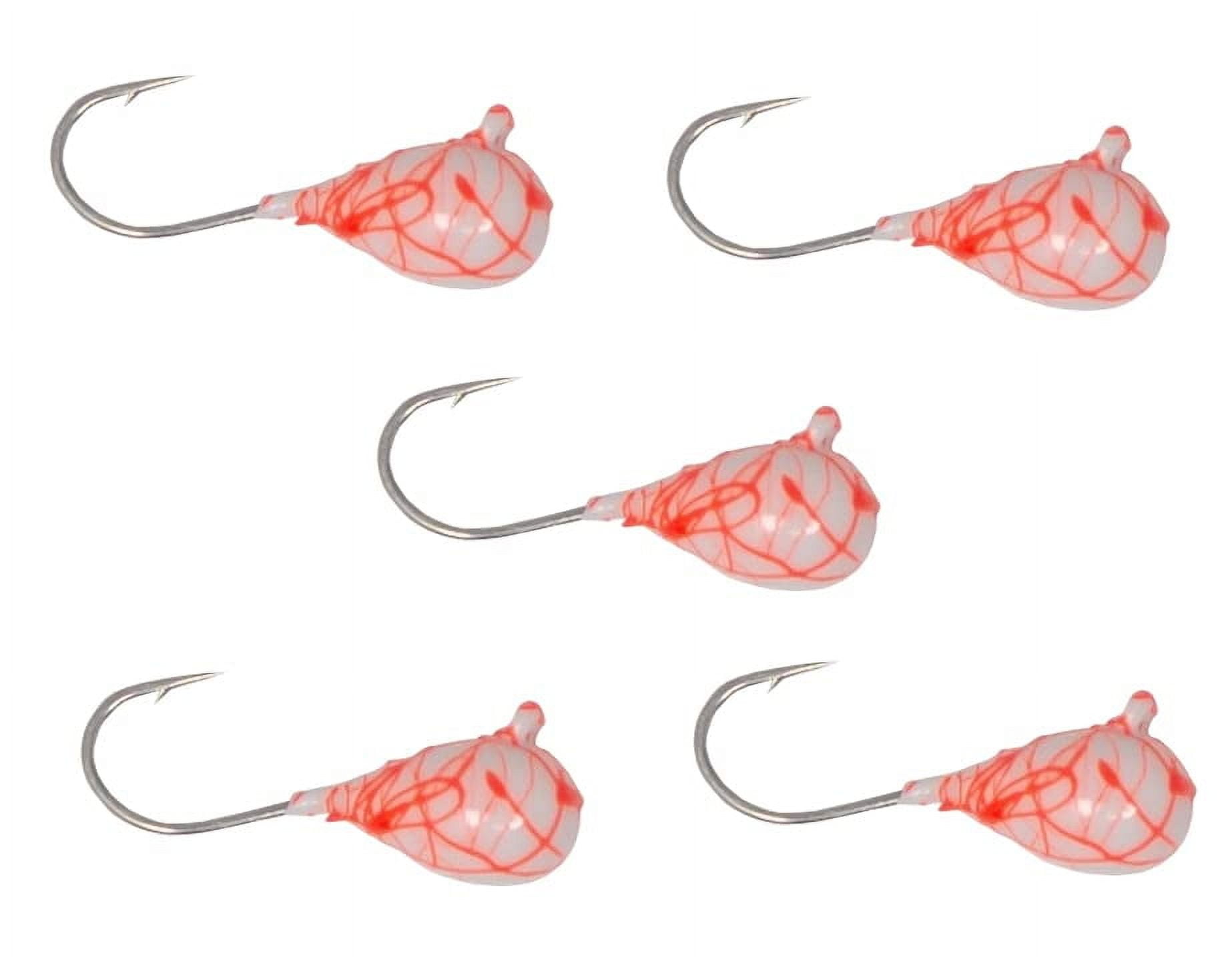 UV Glow Tungsten Ice Fishing Jigs 5-Pack Crappie Perch Bluegill Panfish ...