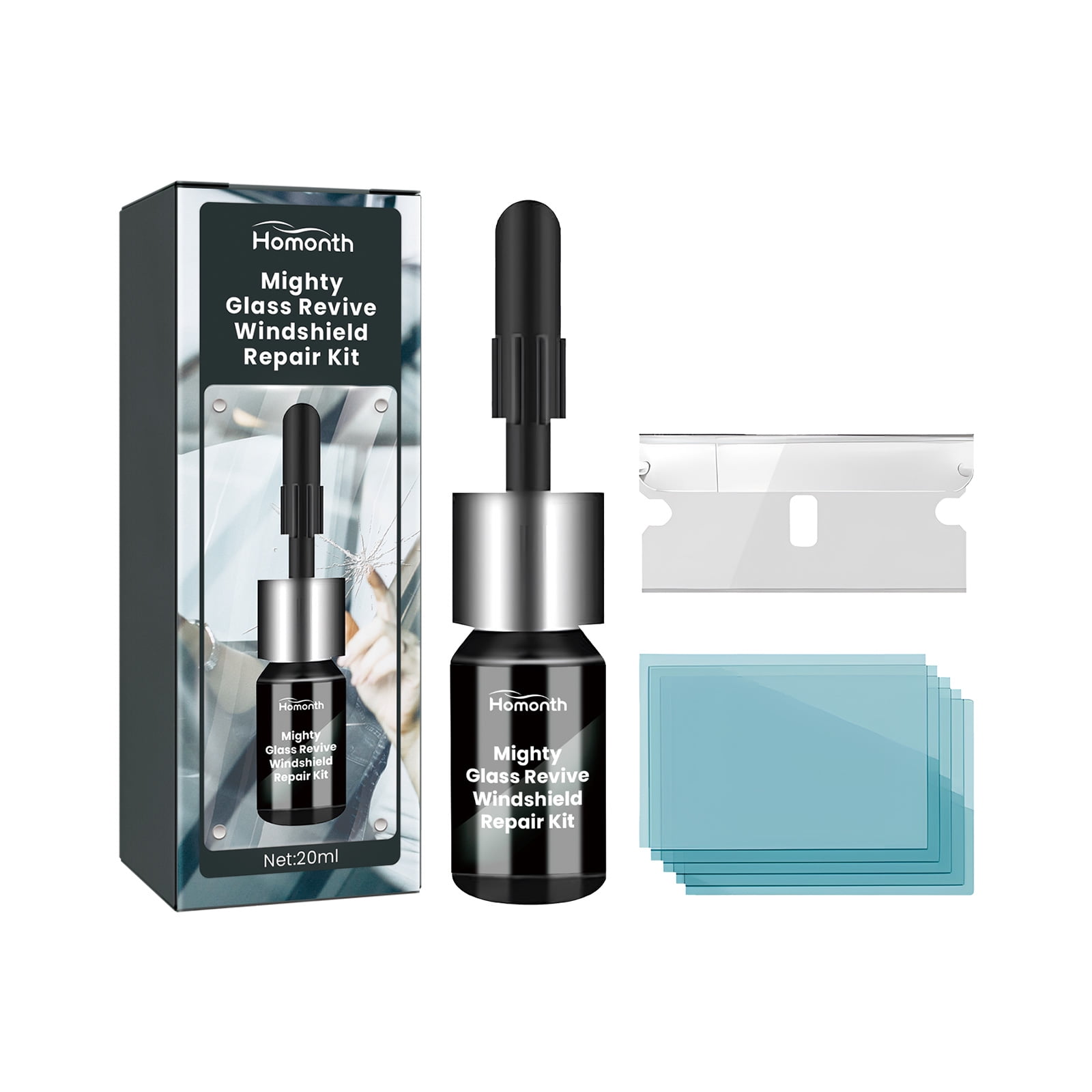 UV Glue Windshield Repair Kit - Quick Spider Web & Crack Fix - Walmart.com