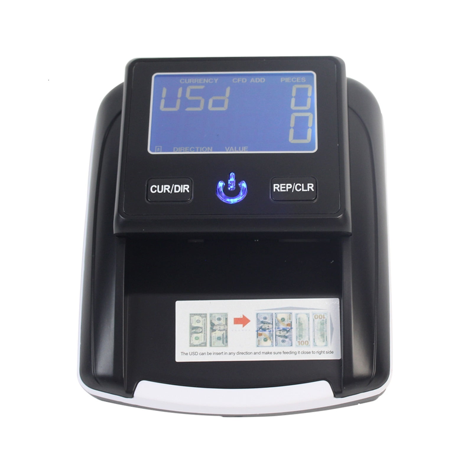 UV LED/LCD Lamp Display Handy Banknote Detector USD/EUR Fake Money Euro ...
