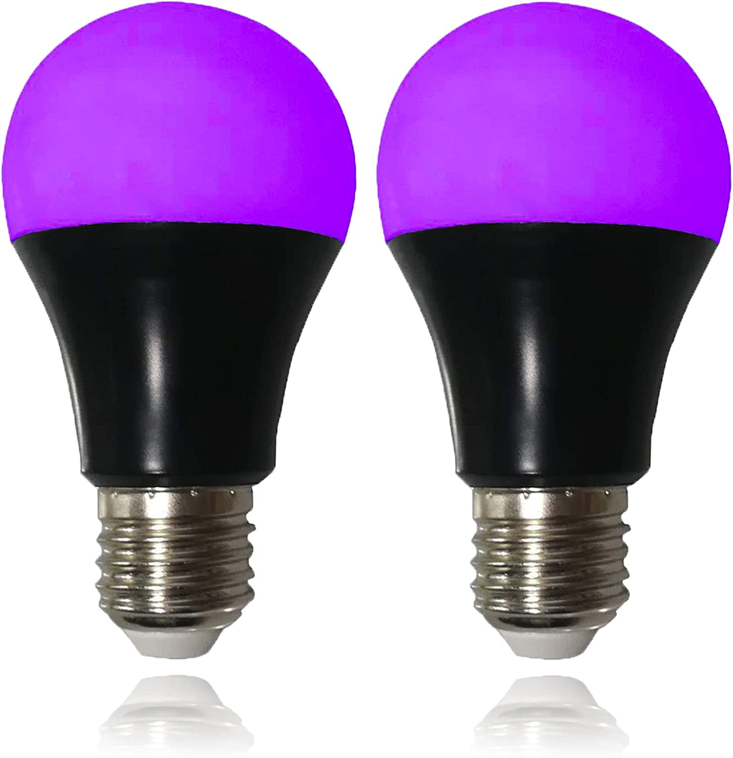 UV LED Light Bulbs 2 Pack, A19 E26 8W light Bulb for Glow in The Dark ...