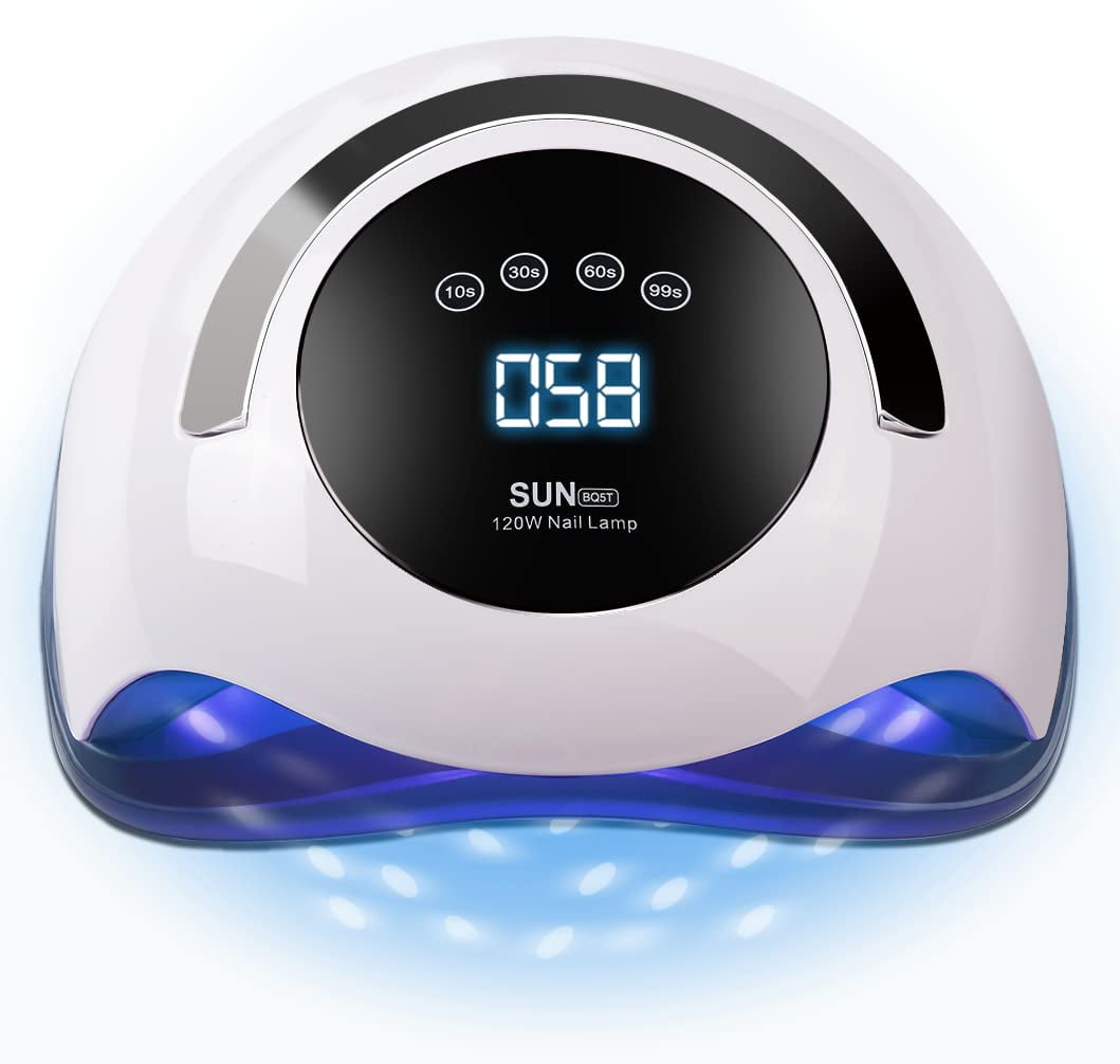 UV LED Nail Lamp, 120W Faster Gel Nail Dryer Professional Curing Lamp ...