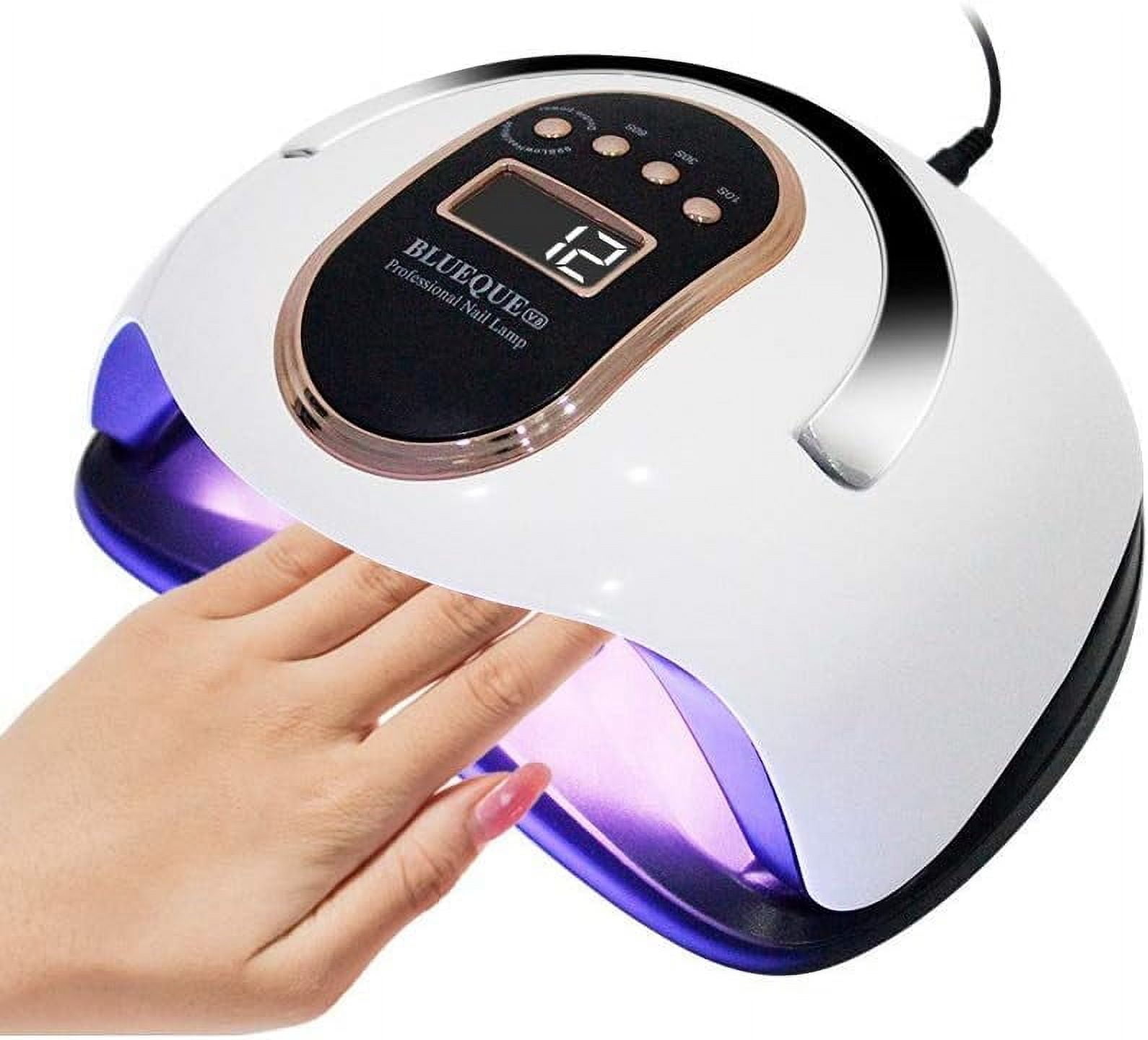 UV LED Nail Lamp, 168W Faster Nail Dryer for Gel Polish with 4 Timer ...