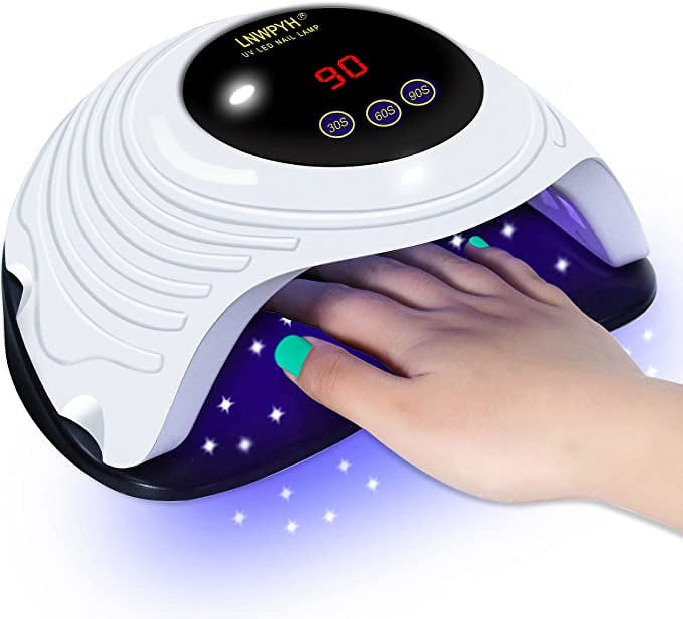 UV LED Nail Lamp, 168W Professional Nail Dryer Gel Polish Light with 3 ...