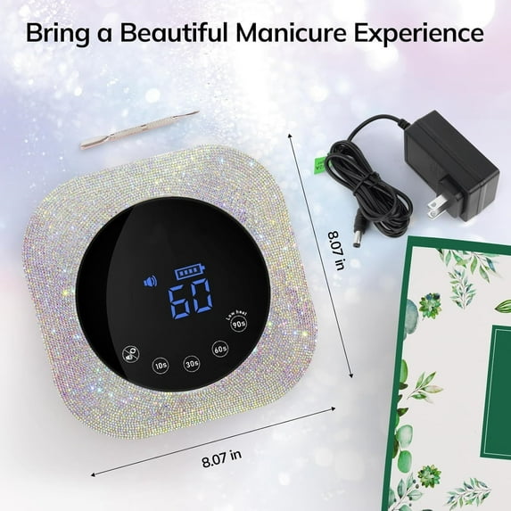 UV LED Nail Lamp, 54W Rechargeable Cordless Nail Lamp Nail Dryer Gel ...