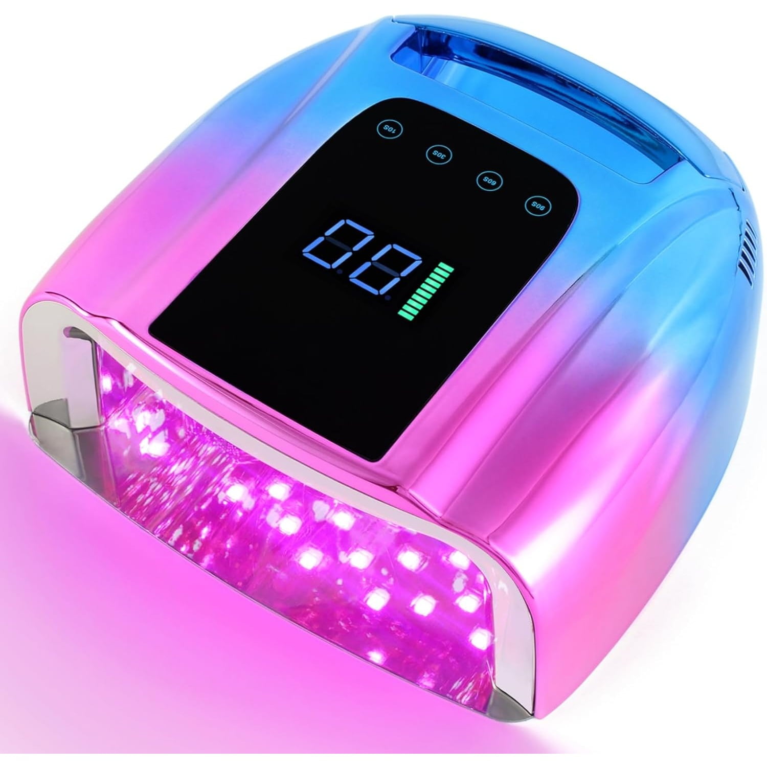 UV LED Nail Lamp 96W, Rechargeable UV Light for Gel Nails with Metal ...
