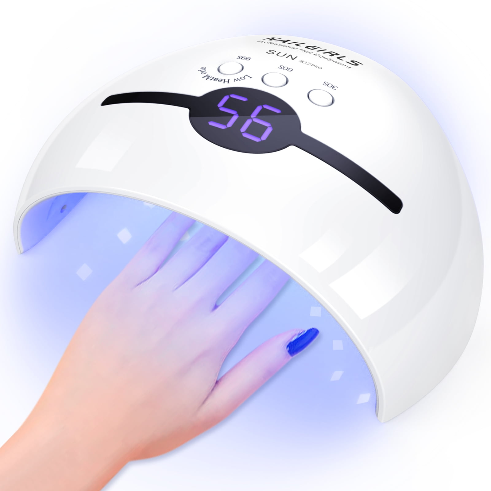 NAILGIRLS 48W UV LED Nail Lamp, Gel Polish Dryer with Auto Sensor, 3 ...