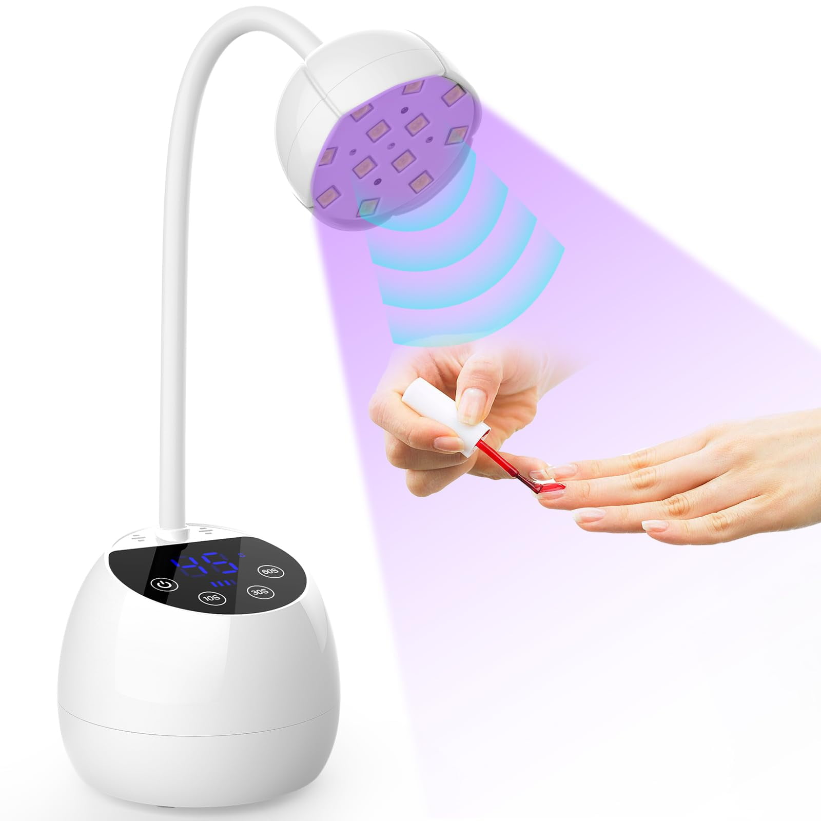 UV LED Nail Lamp DHF10 Cordless 36W Mini UV for Gel X Nails Tips ...