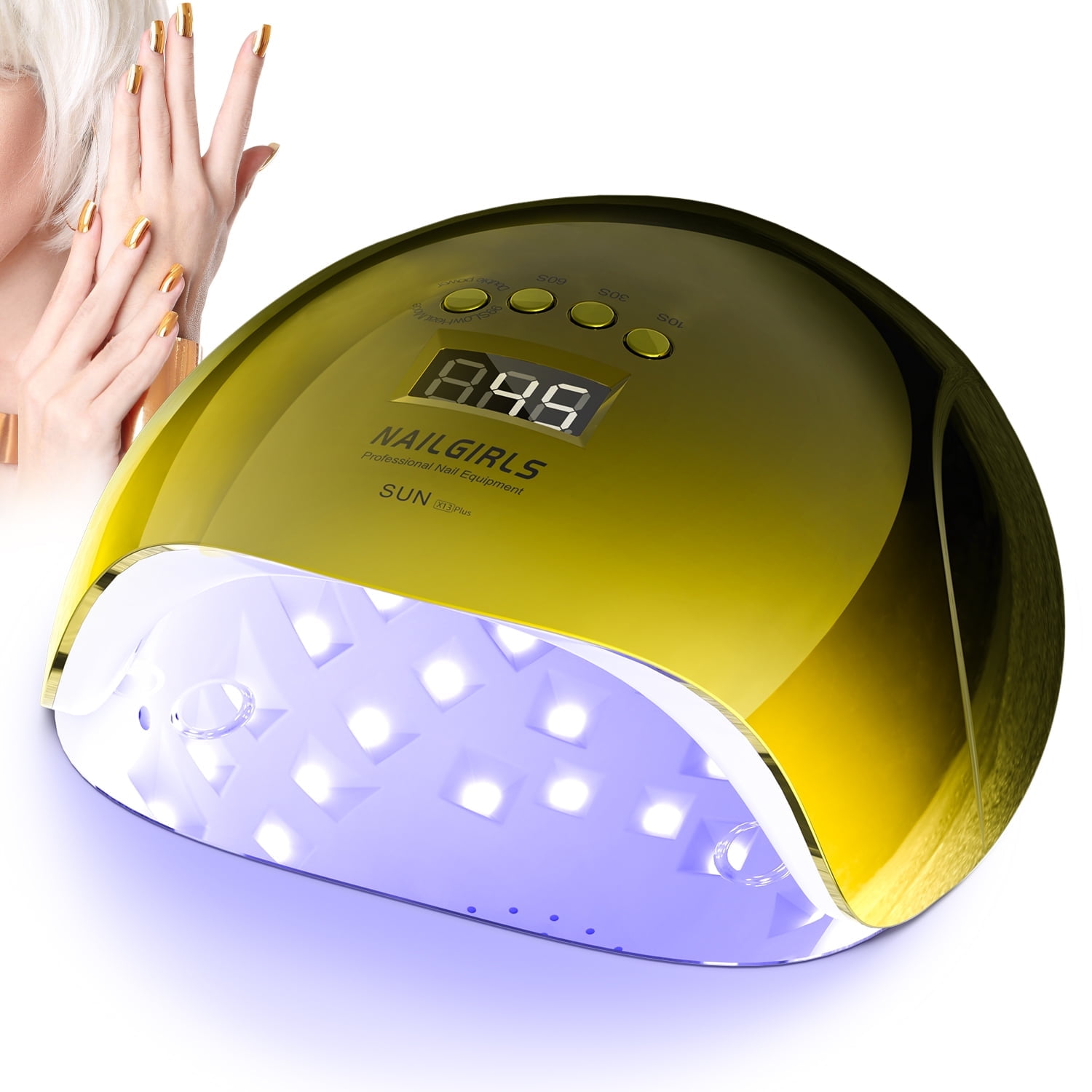 NAILGIRLS 150W UV LED Nail Lamp, Fast Drying, 4 Timer Setting, Auto ...