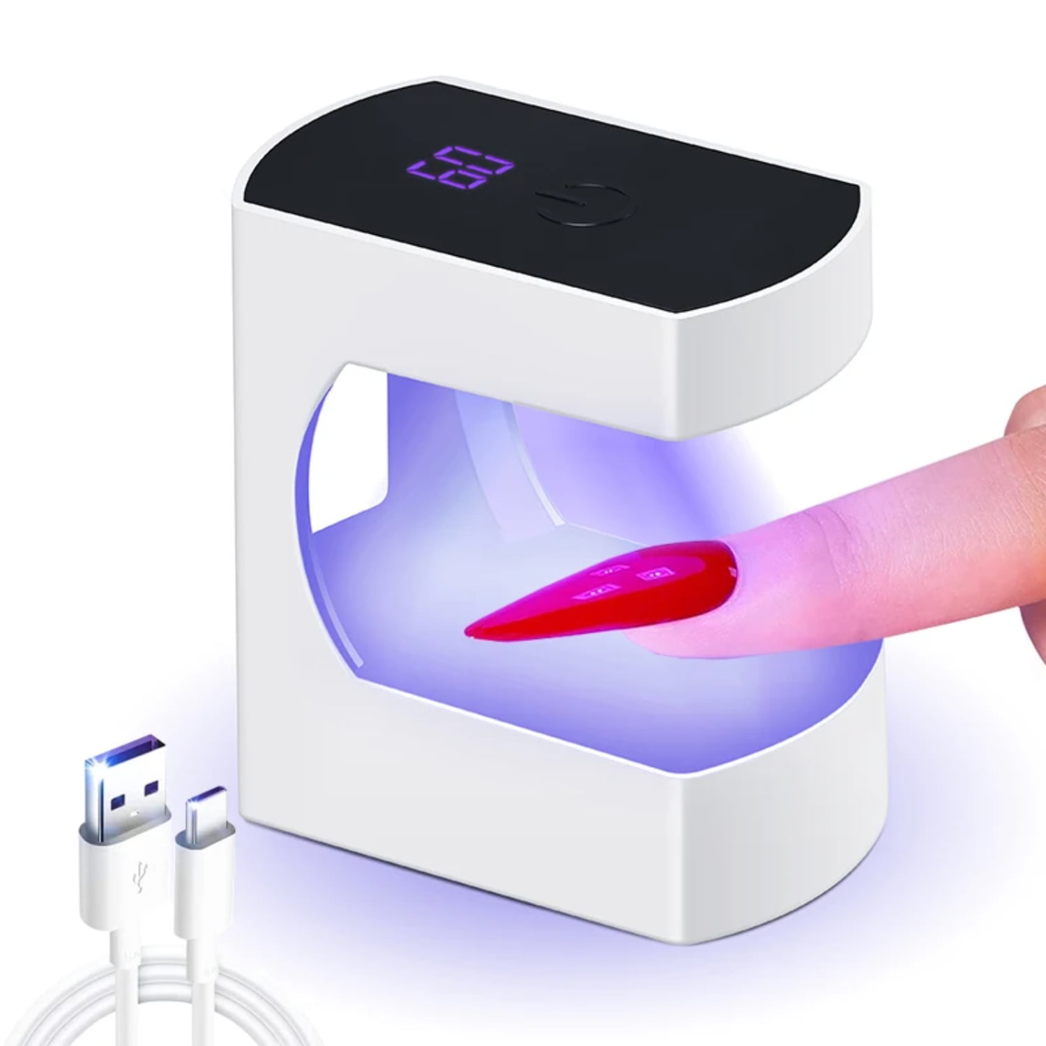 UV LED Nail Lamp Portable Nail Drying Lamp With USB Cable Mini Nail ...