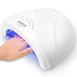 UV LED Nail Lamp, SUNUV Gel Nail Light for Nail Polish 48W UV Dryer ...