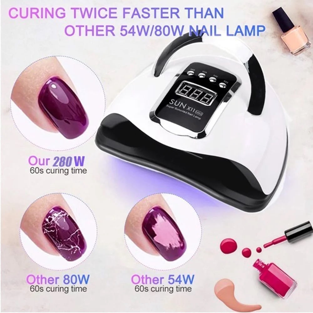 DEISNGB 280W UV LED Nail Dryer, Gel Nail Curing Lamp with Automatic ...