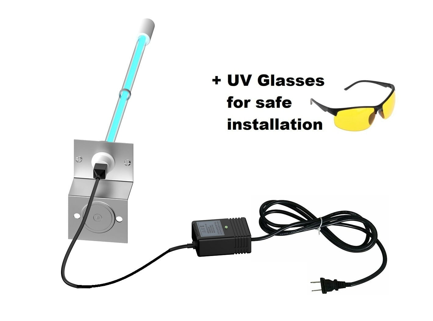 UV LIGHT AIR PURIFIER FOR AC HVAC COIL 120V 14″ BULB + UV GLASSES ...