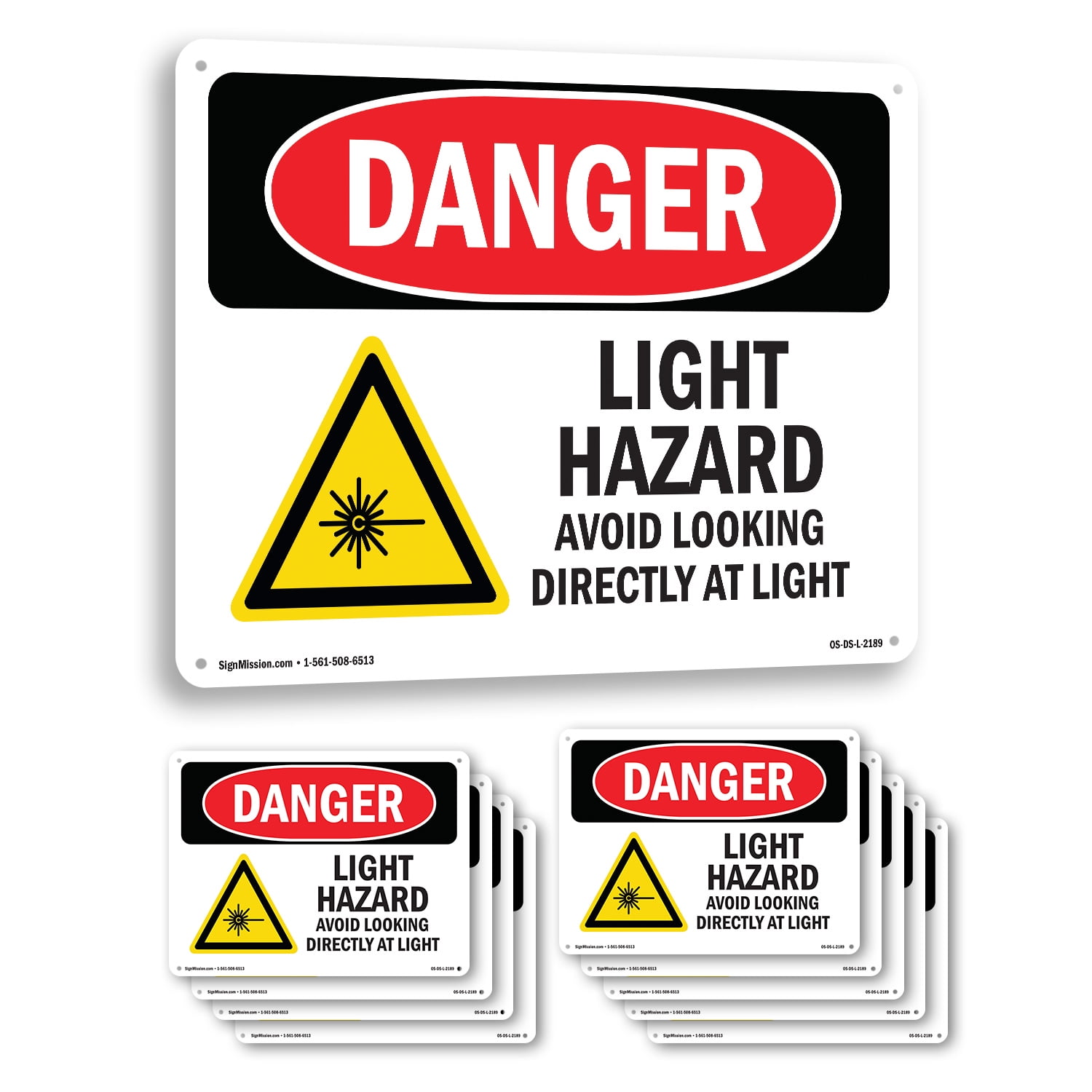 UV Light Hazard Avoid Looking OSHA Danger Aluminum Sign 14 Inch x 10 ...