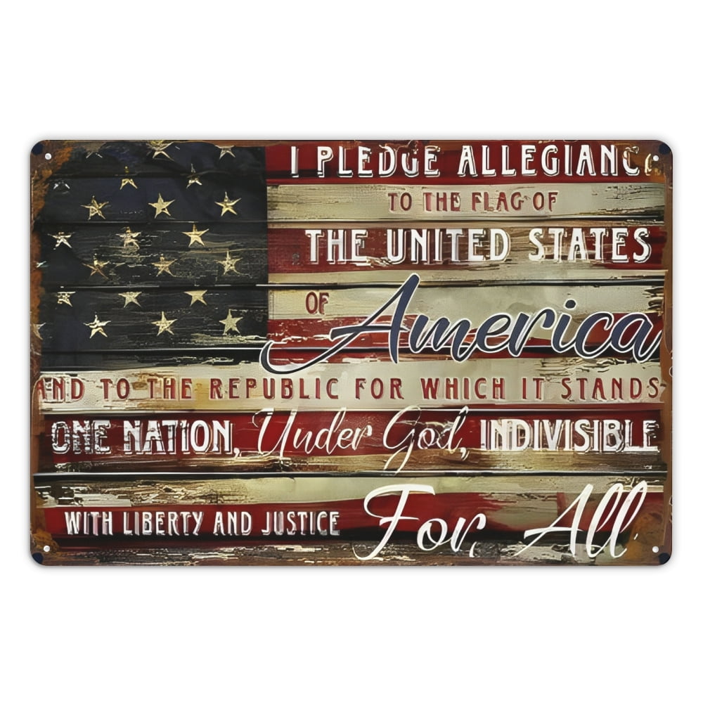 UV-Printed Pledge of Allegiance American Sign - 8x12 Rustproof ...