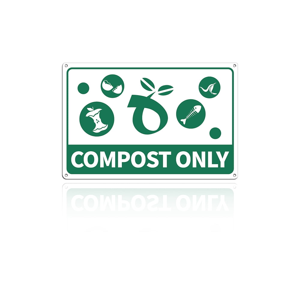 UV Protected & Waterproof Aluminum Warning Signs COMPOST ONLY Colorful ...